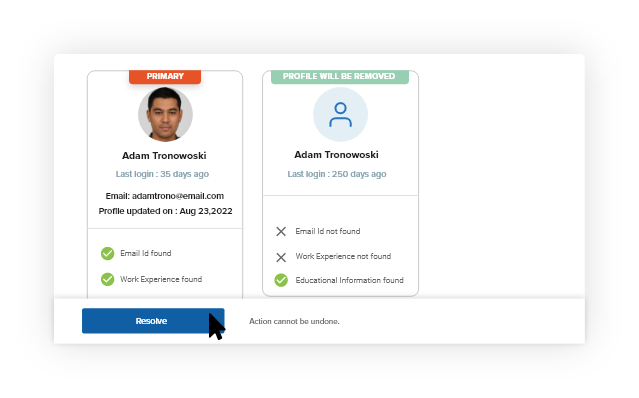 How to manually resolve duplicate profiles?